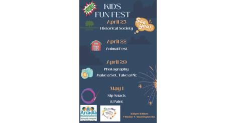 Kids Fun Fest Schedule (04/15/2025) - News Archives - Arcadia Housing ...